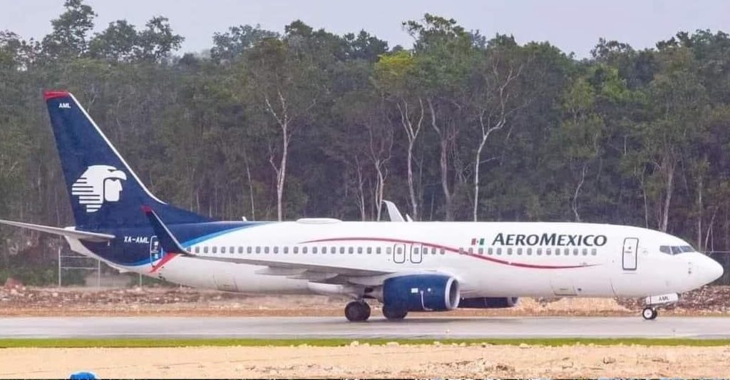 Avión de prueba de Aeroméxico aterriza en aeropuerto de Tulum ...