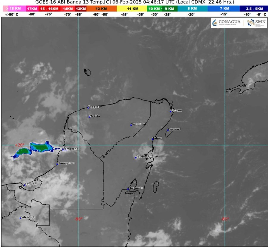 intervalos de chubascos en Quintana Roo